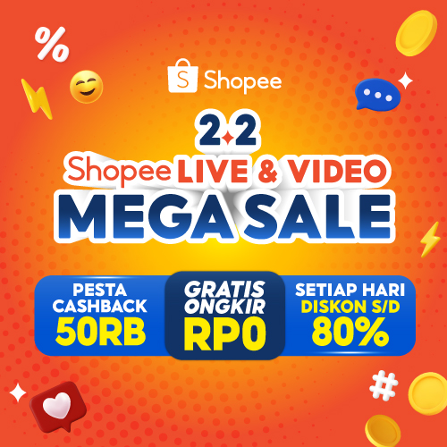 2.2 Shopee Live & Video Mega Sale Peakday | Pesta Voucher 80%