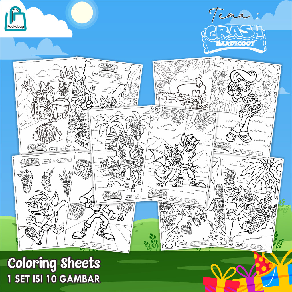 Jual KERTAS MEWARNAI ANAK UKURAN A5 – 1 PACK ISI 10 LEMBAR – COLORING ...