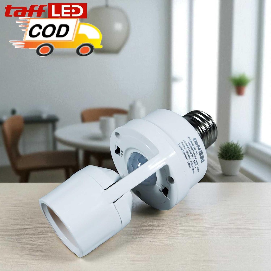 Jual Fitting Lampu Sensor PIR E27 Timer Adjustable 40W Otomatis Hemat ...