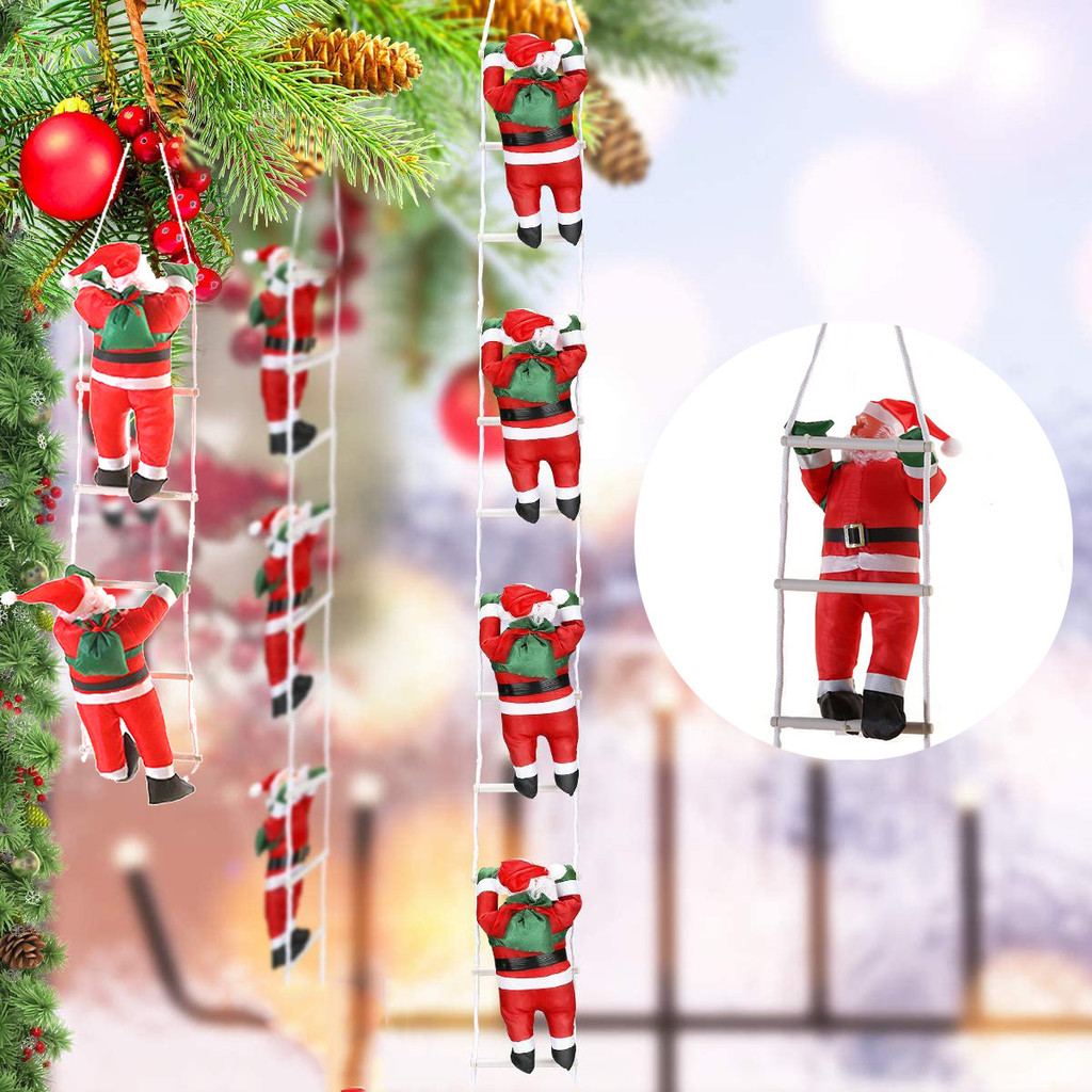 Jual Ladder Santa Claus Rope Climbing Santa Doll Pendant Christmas ...