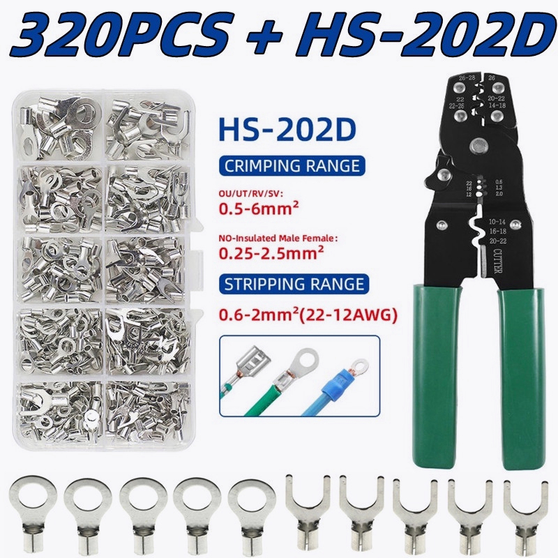 Jual (Skun Kabel 320 PCS+Tang)Terminal Kabel Wire Crimp Conector kit ...
