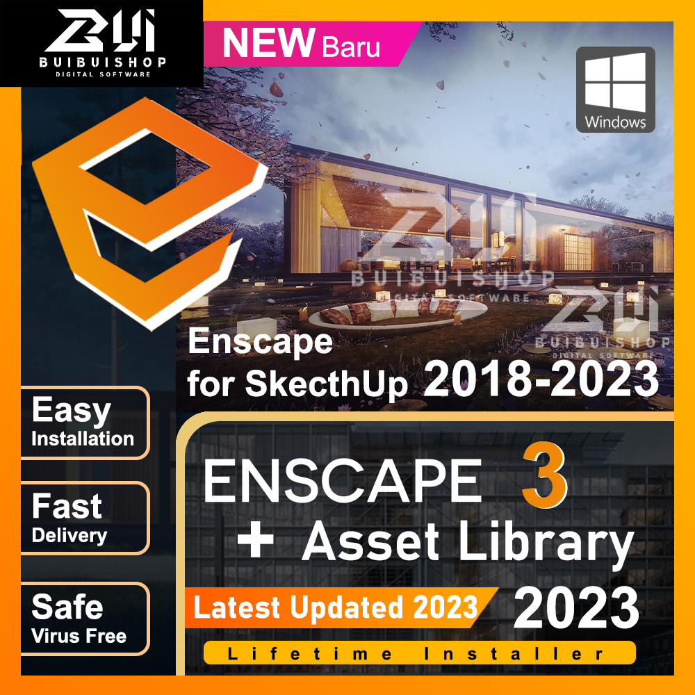 Jual Enscape 3.5 / Asset Library / Vray 6.2 / Sketchup 2024 l Latest l ...