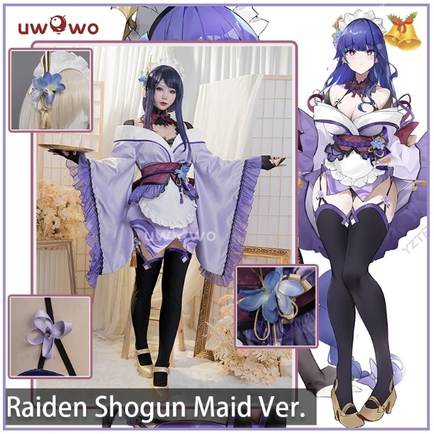 Jual UWOWO Genshin Impact Fanart: Raiden Shogun Ei/Baal Kimono Maid Sexy Ver. 2-in-1 Maid ...