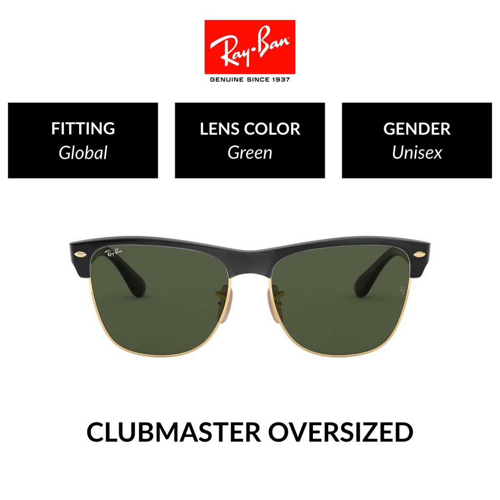Jual RAY-BAN Clubmaster Oversized | RB4175 877 | Global Fitting | Sunglasses | 57mm | Shopee ...