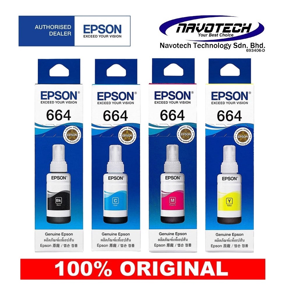 Jual Tinta Epson 664 Original Printer L121 L100 L110 L120 L200 L210 L220 L300 L310 L350 L355 ...