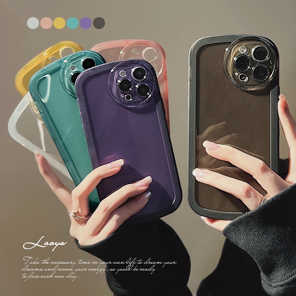 Jual (1) Soft Case IPHONE Oval TPU Transparant Candy Macaron FULL COVER ...