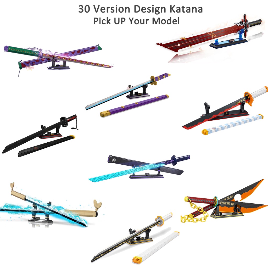 Jual Pedang Samurai Blok Bangunan Ninja Yamato Pisau Katana Anime ...