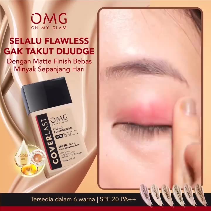 Jual OMG Oh My Glam Coverlast Liquid Foundation - Alas Bedak | Merah ...
