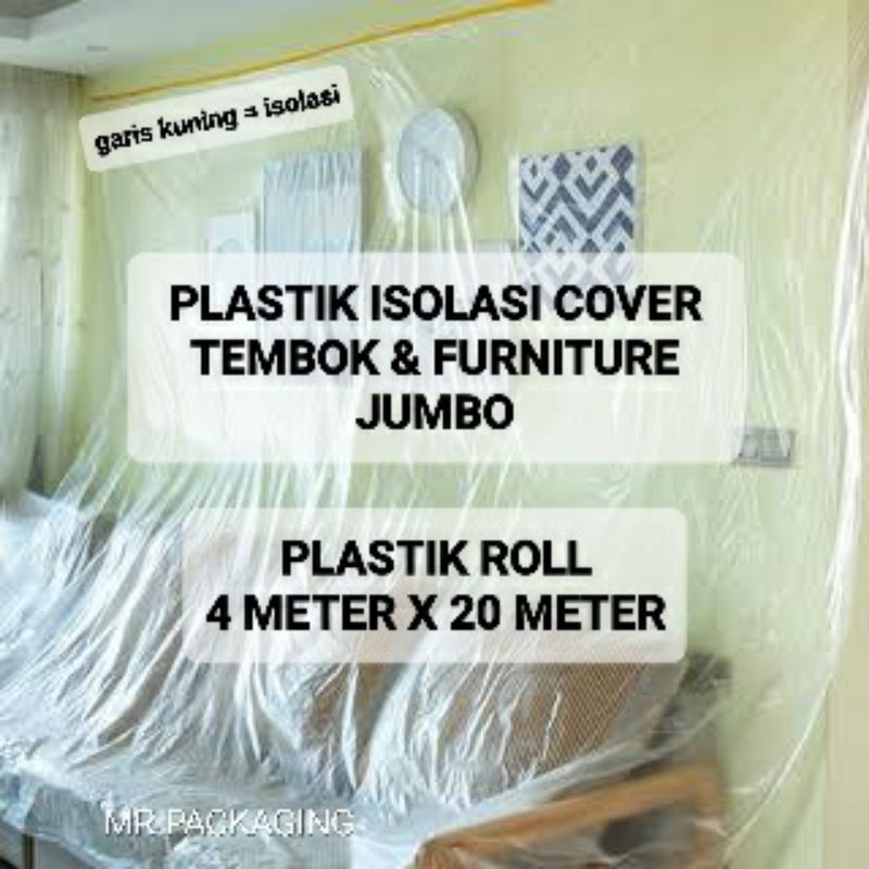 Jual Isolasi Maska Plastik Cover Masking Tape 200cm Pengganti koran ...