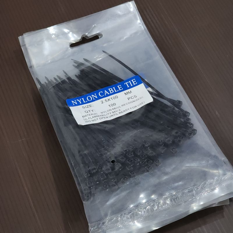 Jual Kabel Tis/Kabel Ties/Cable Tie 2,5x100mm Hitam/Putih Isi 100pcs | Shopee Indonesia