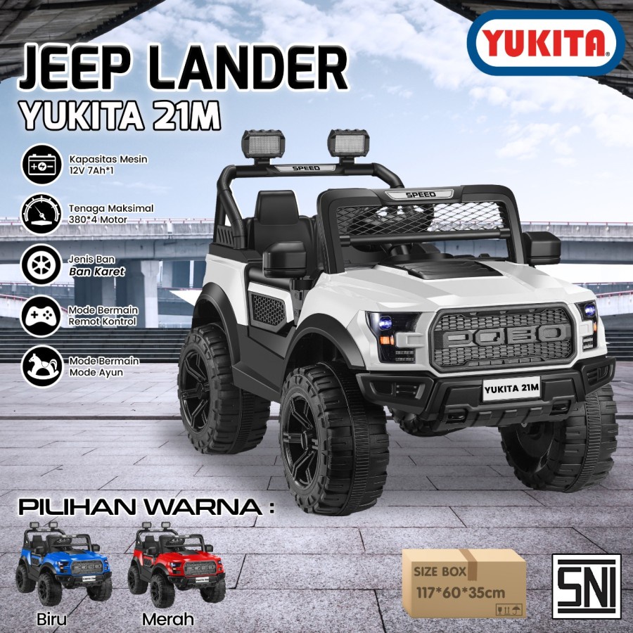 Jual MAINAN MOBIL AKI ANAK YUKITA 21M - JEEP LANDER maenan remote ...