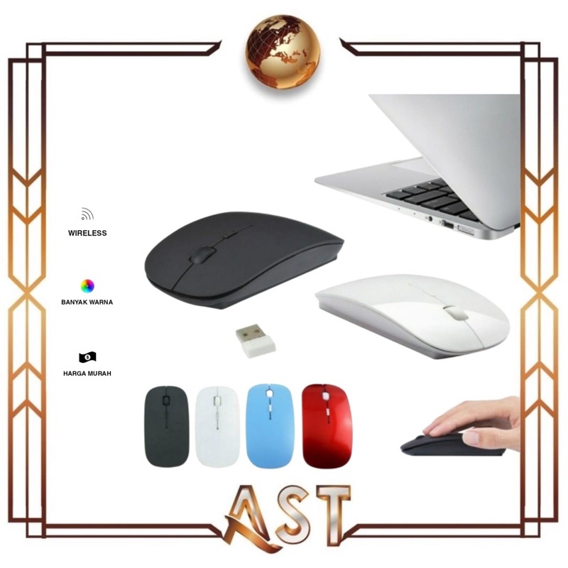 Jual Mouse Wireless Windows Slim Tipis usb Automatic Optical Laptop ...