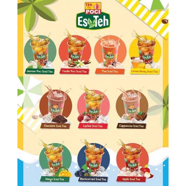 Jual Bubuk / Serbuk rasa Teh POCI ori 1 renceng (Lemon, Leci, Mangga ...