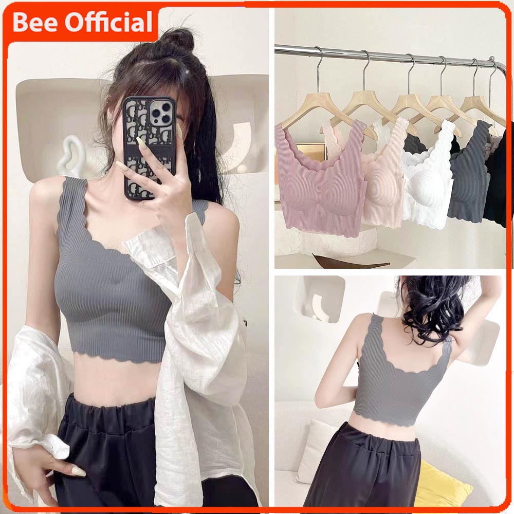 Jual BEE - Sport Bra Wanita Bra Round Neck Bra Lace dengan Pad Busa ...