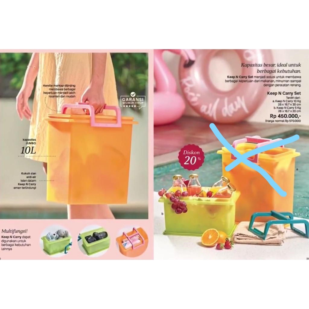 Jual Tupperware Keep N Carry 5kg Hijau | Shopee Indonesia