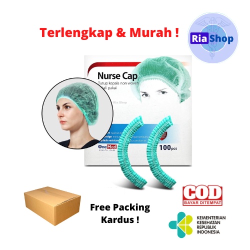 Jual HAIR CAP / NURSE CAP ONEMED | NURSE CAP | HAIR CAP | PELINDUNG ...