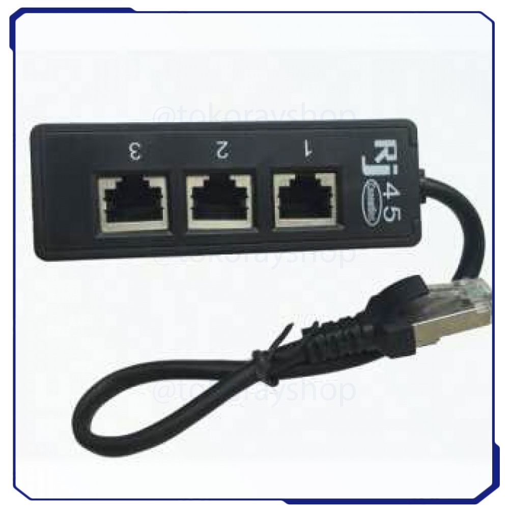 Jual Splitter RJ45 LAN Ethernet Network Connector Hub 3 Port | Shopee ...
