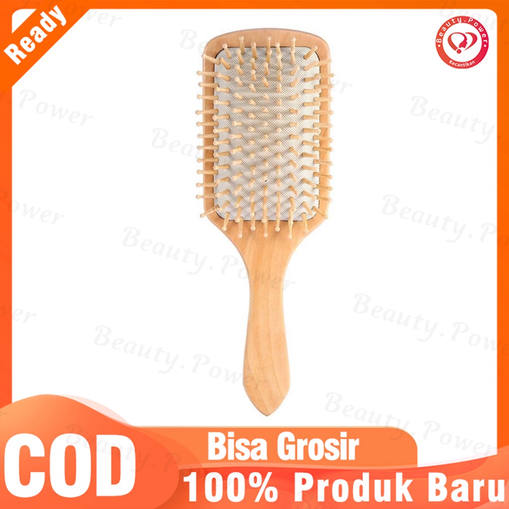 Jual Sisir Rambut Kayu Premium Model Persegi panjang Warna Putih ...