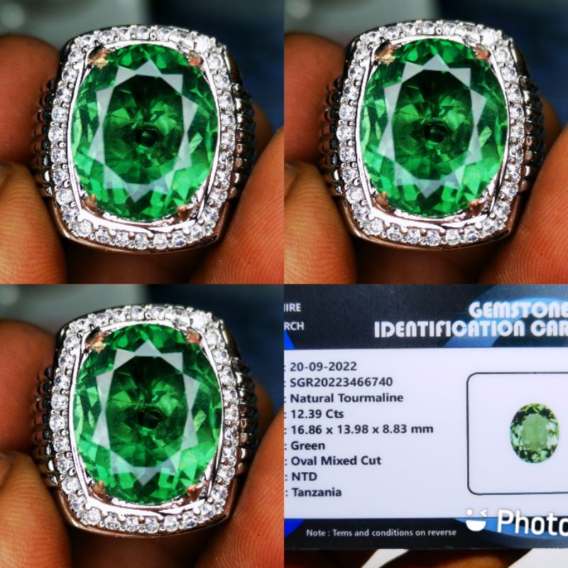 Jual Batu permata natural green tourmaline plus memo | Shopee Indonesia