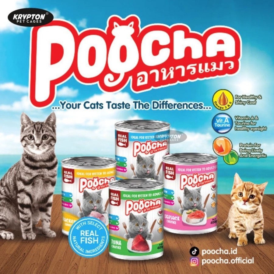 Jual Poocha 400gr Cat Food for All Life Stages / Makanan Kaleng Kucing ...