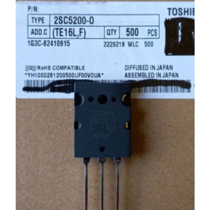 Jual Transistor Toshiba C5200 A1943 Diffused And Assembled In Japan ...