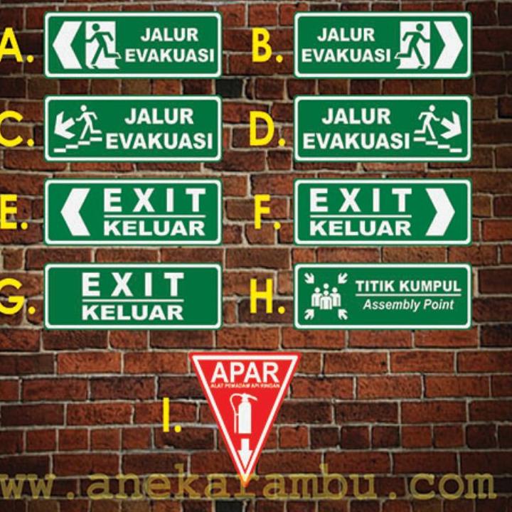 Jual Laku keraz--Rambu / Sign Jalur Evakuasi dan Apar Plat Akrilik 2mm ...