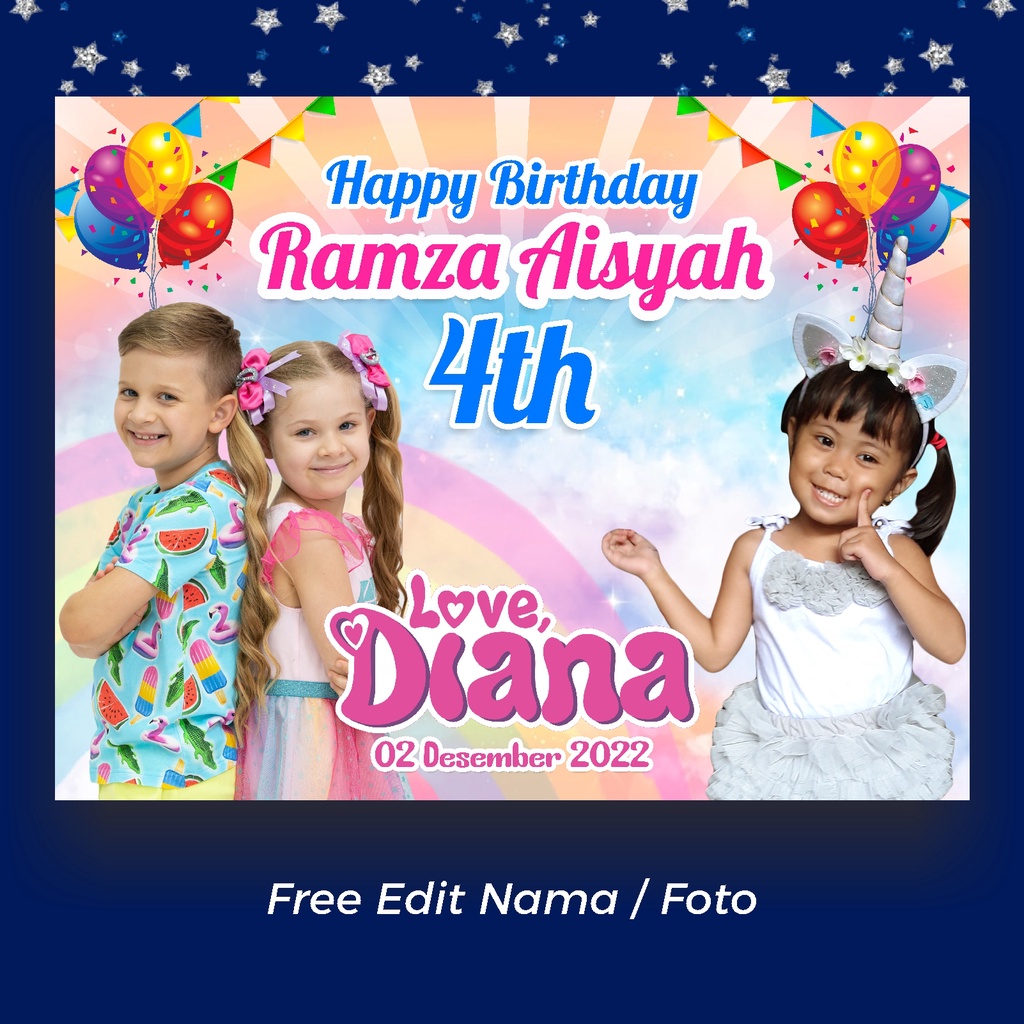 Jual Spanduk / Banner Ultah Anak Ulang Tahun Diana Roma Kids Show ...