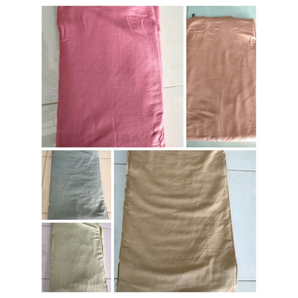 Jual kain rayon polosan/santung/warna soft/warna cerah lebar 115 bahan ...