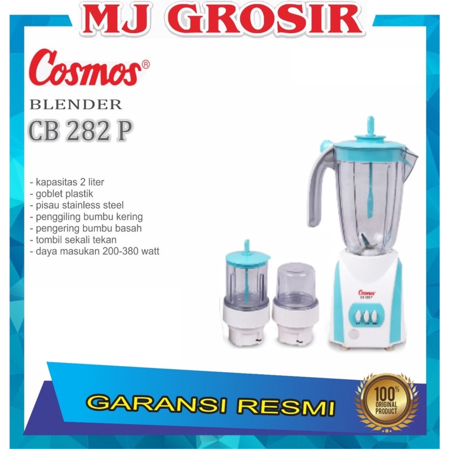 Jual BLENDER COSMOS CB 282 P 2 IN 1 SERBAGUNA BAHAN PLASTIK 2 LITER ...