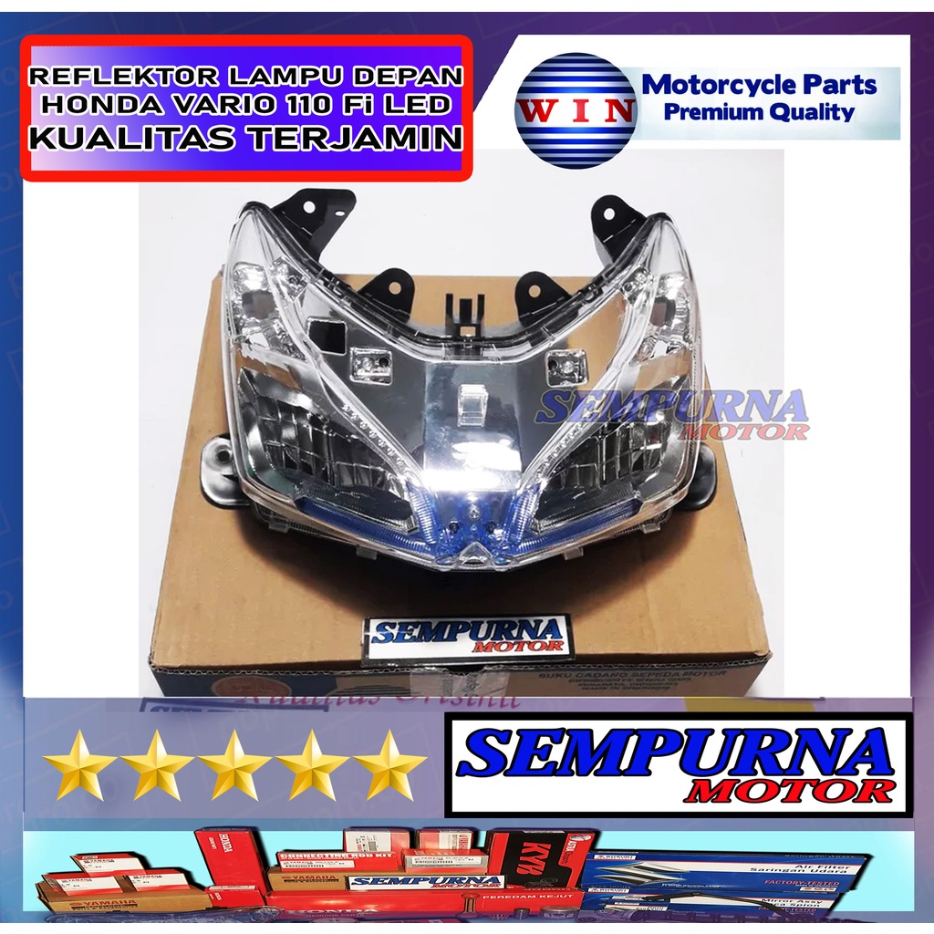 Jual Merek Win Kualitas Original Reflektor Lampu Depan Headlamp Vario 110 Fi Led 2014 Starter ...