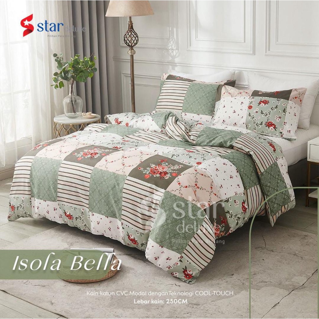 Jual Sprei Katun Lokal Star Terbaru Motif Isola Bella Ready Dua Warna ...