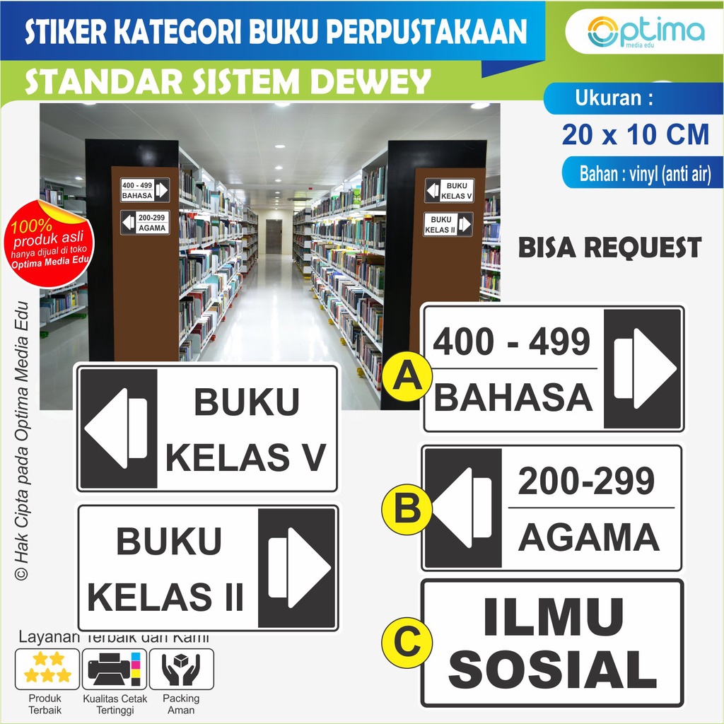Jual STIKER ARAH KATEGORI BUKU PADA RAK PERPUSTAKAAN | Shopee Indonesia
