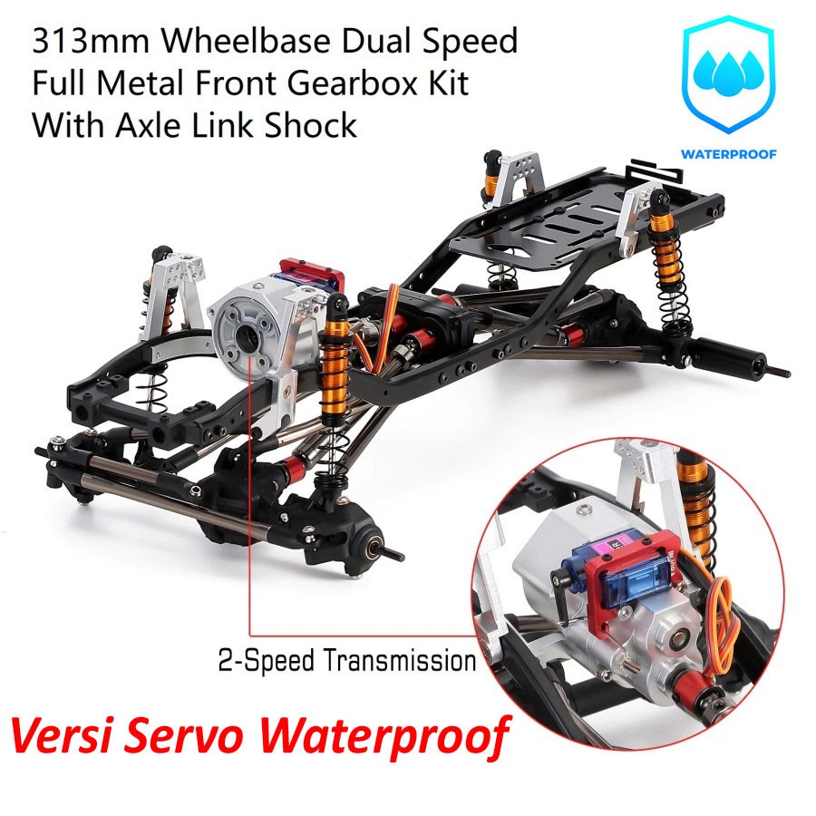 Jual Injora 313mm Kit Dual Speed Metal Front Gearbox W Axle Link Shock ...