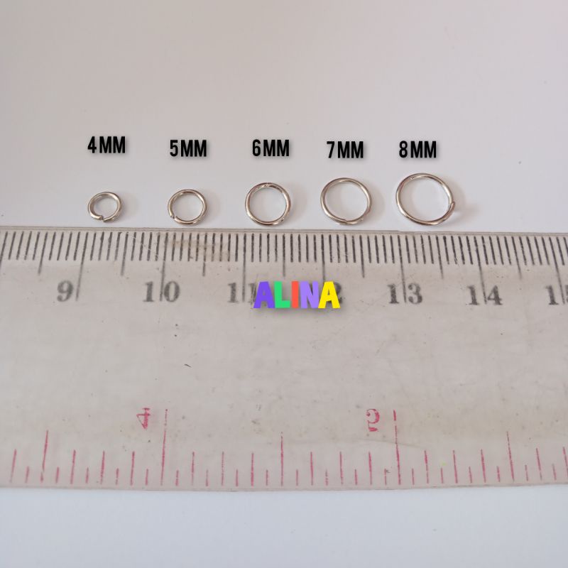 Jual (25GR) JUMP RING UKURAN 5MM 7MM 6MM 8MM 10MM WARNA NIKEL | Shopee ...