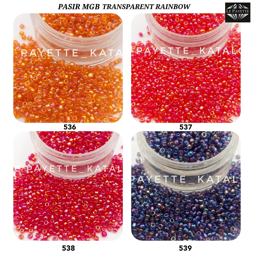 Jual Payet Pasir MGB Transparent Rainbow 12/O - (536-539) | Shopee ...