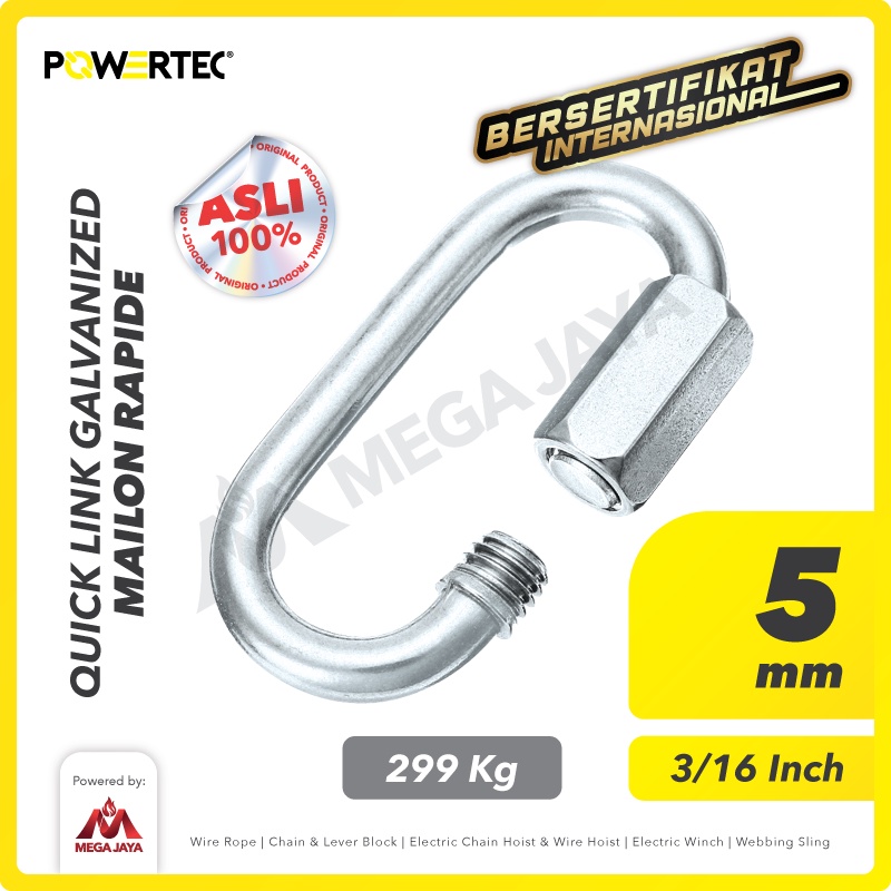 Jual POWERTEC Quick Link / Mailon Rapide 5mm Screw Lock Climbing Gear ...