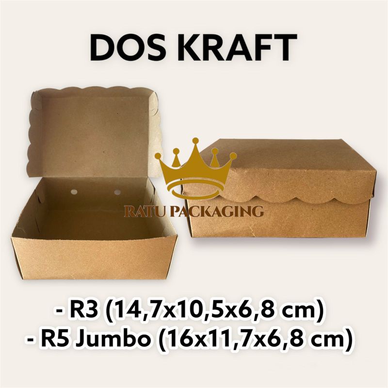 Jual RATU | Dos KRAFT R3 dan R5 JUMBO Kotak Box Dus Kardus Nasi Kue ...