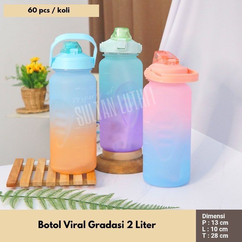 Jual botol gradasi 2 liter free stiker viral | Shopee Indonesia