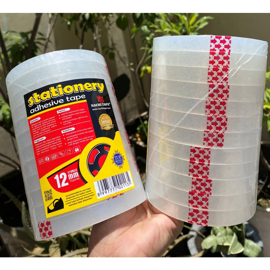 Jual (1 Roll Isi 12 Pcs) Isolasi kecil / Stationery tape NACHI 12 mm x ...