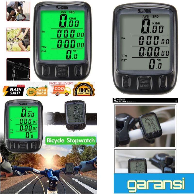 Jual Speedometer Sepeda Sunding Original Backlight led green odometer ...