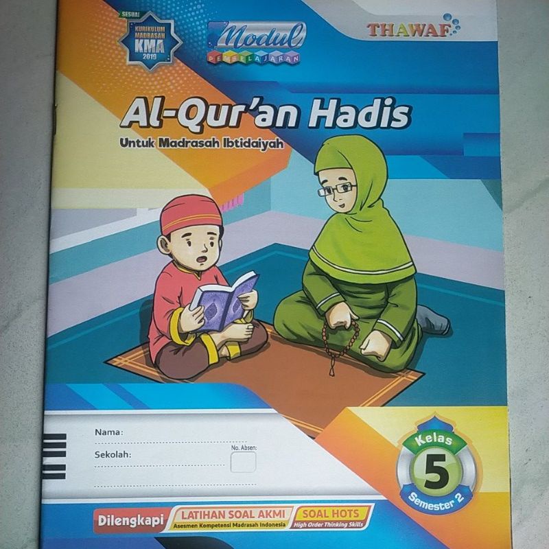 Jual Modul Pembelajaran Al-Qur'an Hadis Kelas 5 || untuk Madrasah Ibtidaiyah | Shopee Indonesia