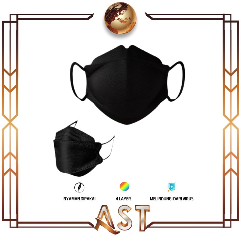 Jual Masker Hitam / Putih KF94 3Ply Mask Medis Masker Wajah Polos Muka ...
