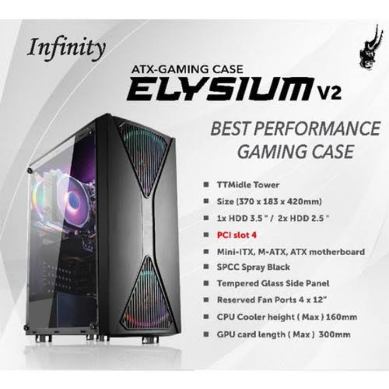 Jual Casing PC Gaming Infinity Elysium V2 mATX, ATX Tempered Glass ...