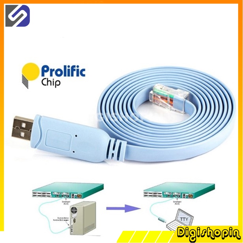 Jual Kabel RJ45 Ke USB Prolific Console Cable USB RS232 to RJ45 Cisco ...
