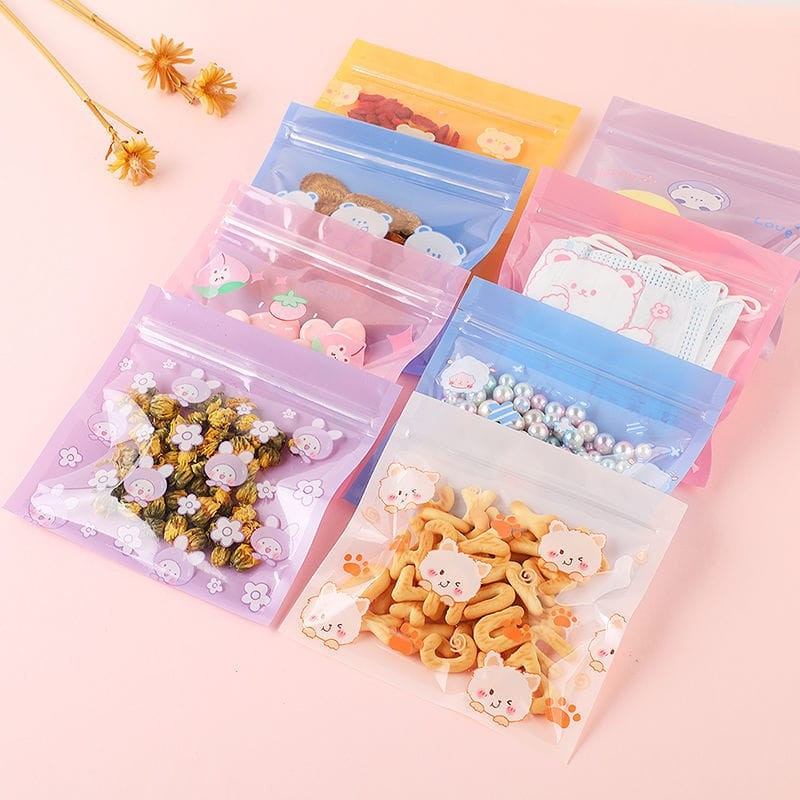 Jual DY PACK PLASTIK ZIPPER AESTHETIC 13x13 KEMASAN PERMEN COOKIES MINI ...