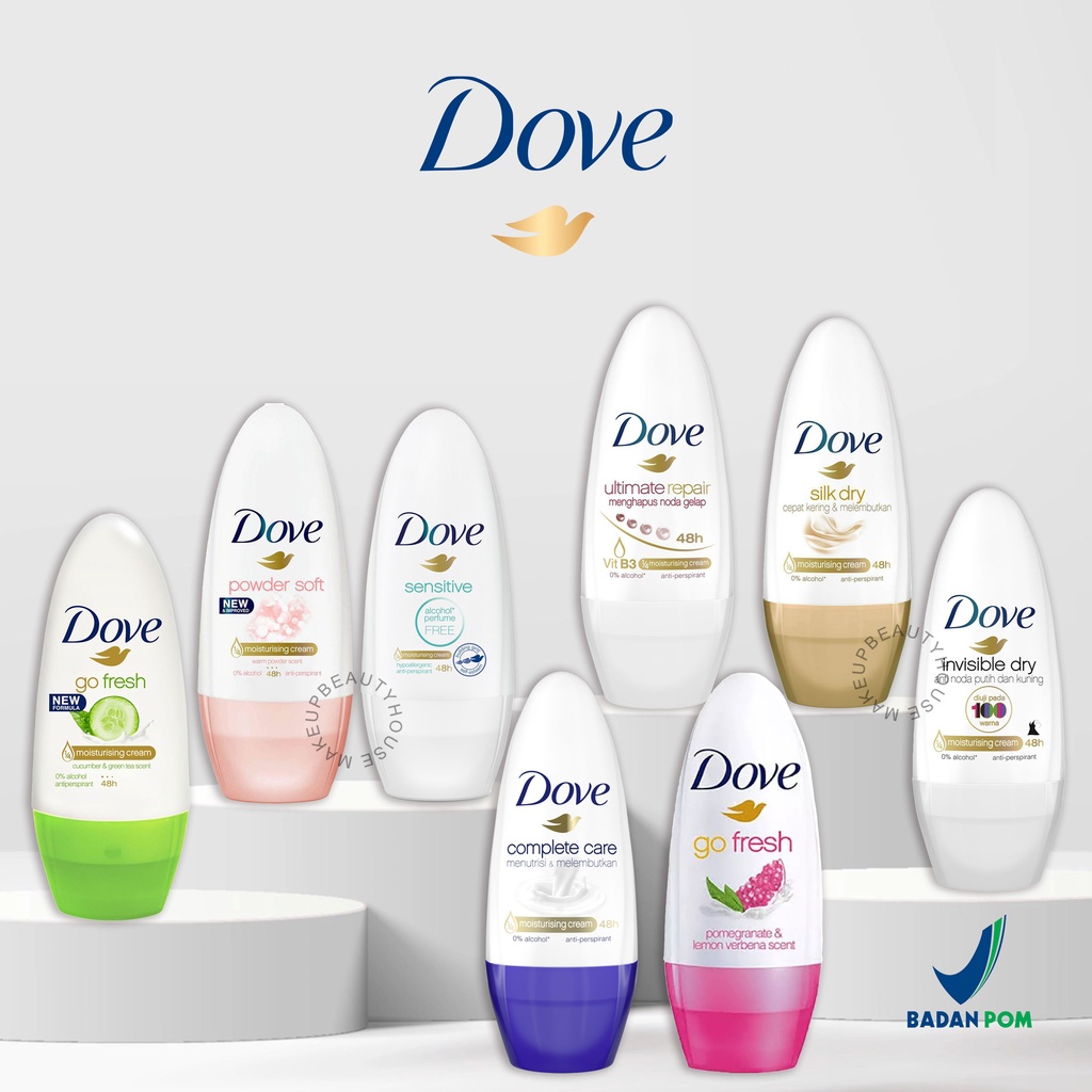 Jual DOVE Deodorant Roll On 40ml - Complete Care/ Silk Dry/ Sensitive ...