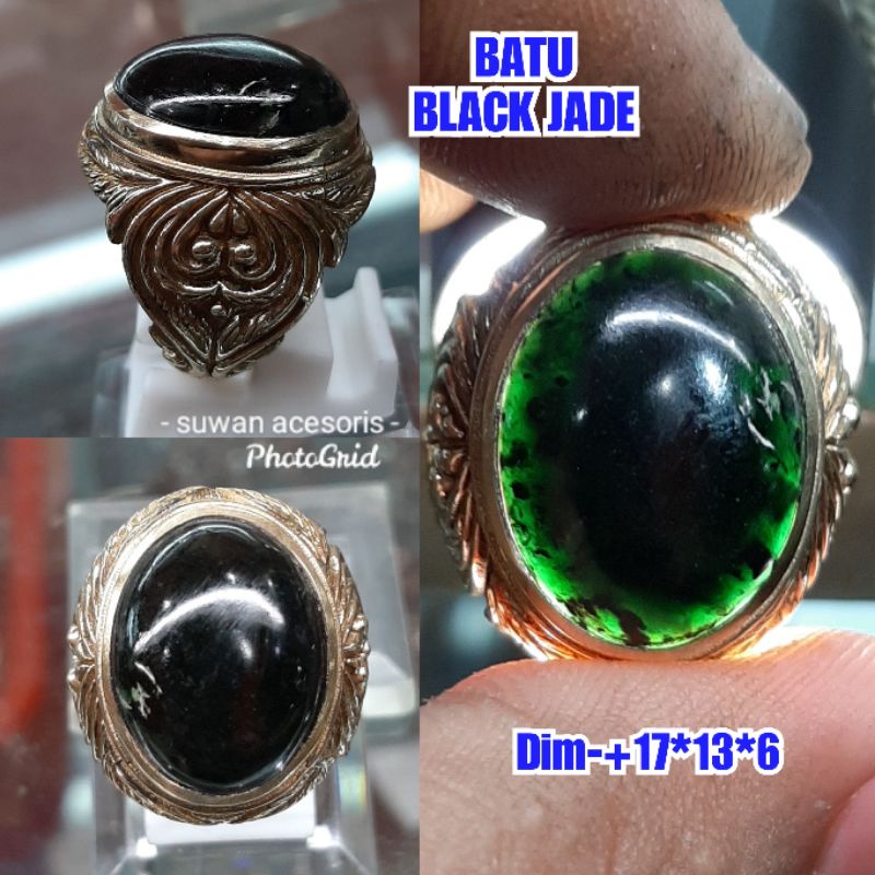 Jual BATU BLACK JADE TEMBUS ASLI NATURAL 05 | Shopee Indonesia