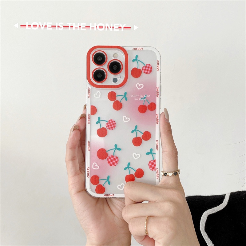 Jual SOFT CASE Casing Ponsel Pola Cherry Merah Muda Cocok untuk OPPO ...