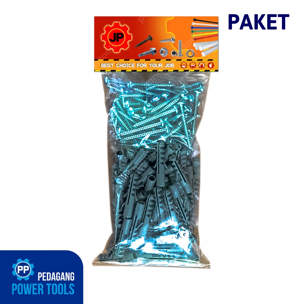 Jual PAKET JP S6 ANGKUR SKRUP 100 PCS LUBANG BETON DINDING BATA RINGAN ...