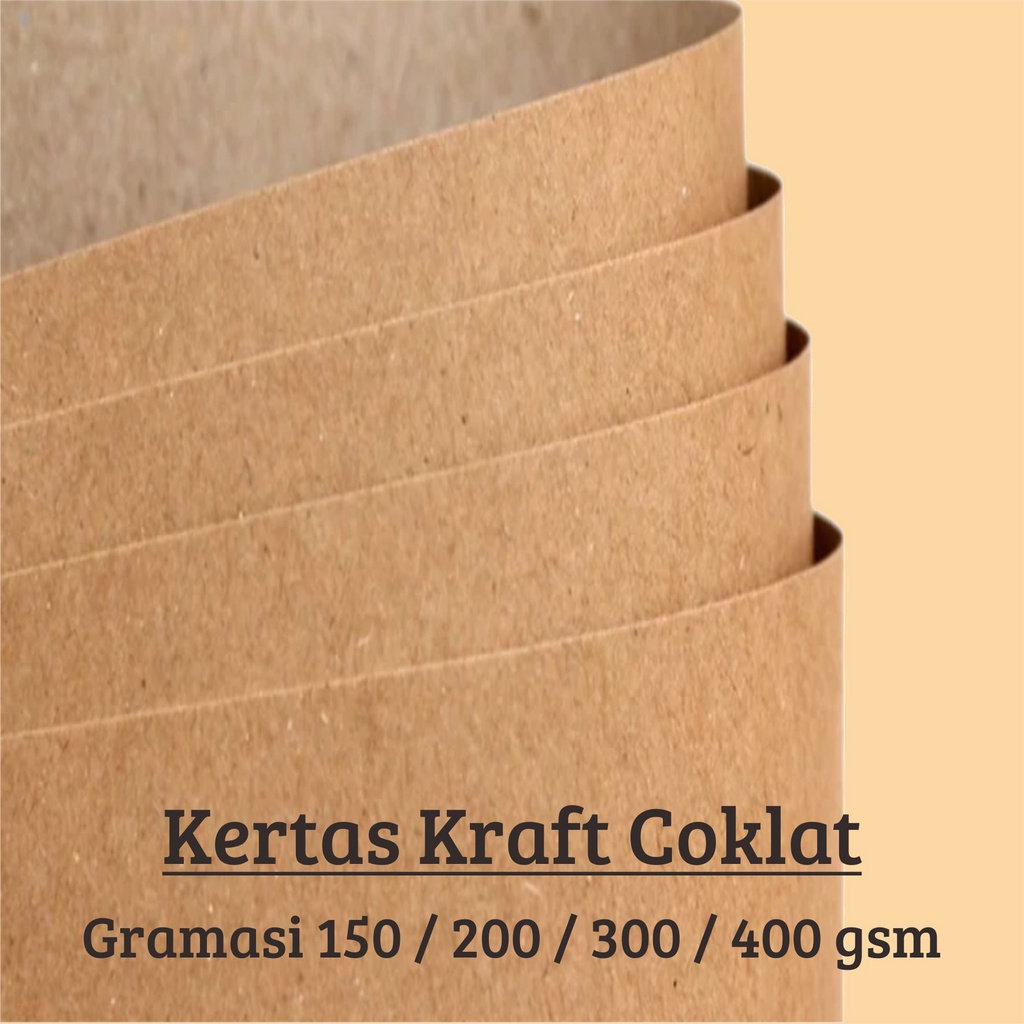 Jual ( 15 lembar ) Kertas Kraft Coklat Ukuran Plano 90x120 150 gsm ...